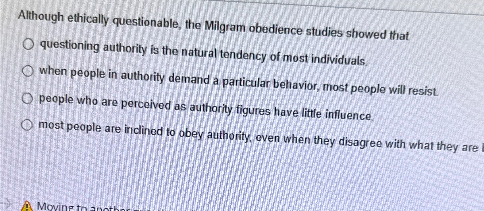Solved Although ethically questionable, the Milgram | Chegg.com