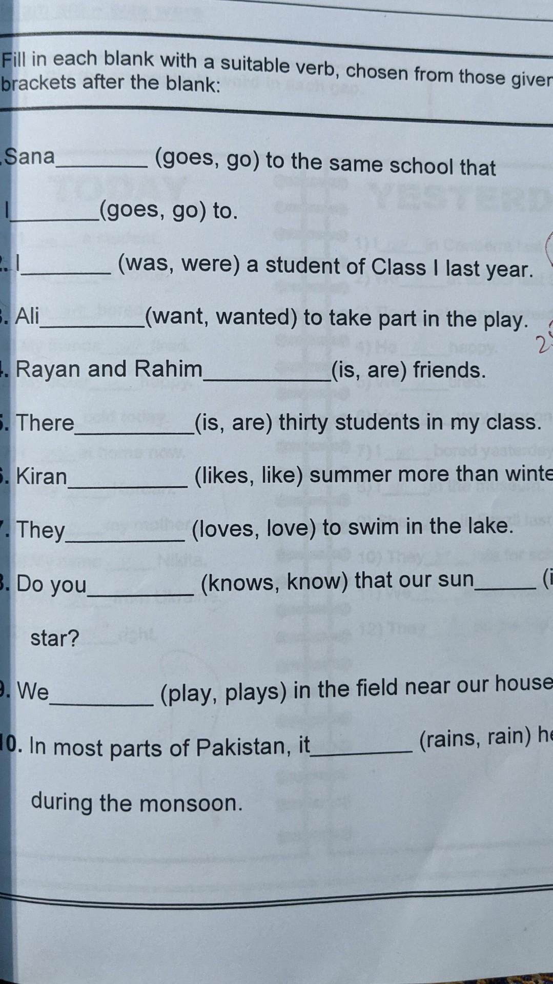 Solved Fill in each blank with a suitable verb, chosen from | Chegg.com