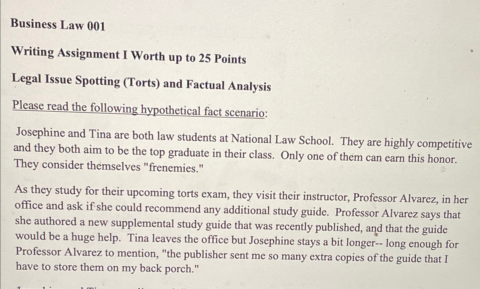 Solved Business Law 001Writing Assignment I Worth up to 25 | Chegg.com