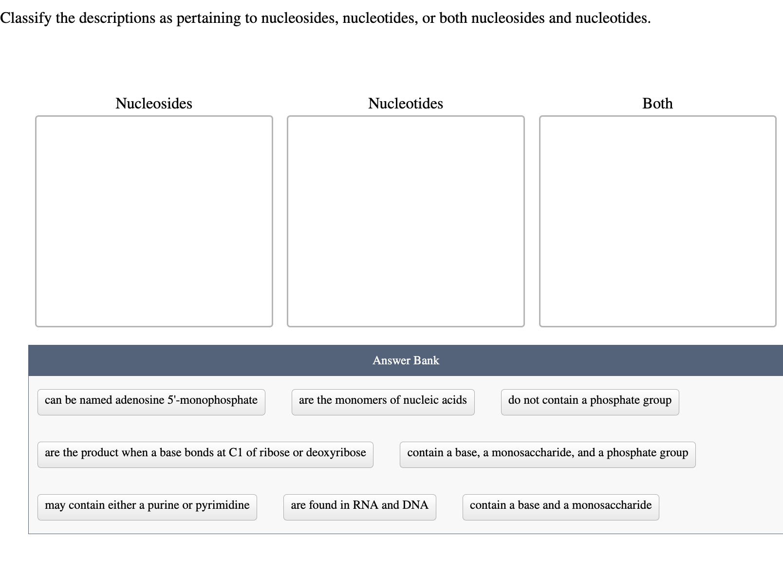Solved Classify the descriptions as pertaining to | Chegg.com