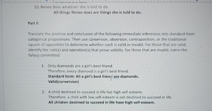 Solved Renee does whatever she is told to do.All things | Chegg.com