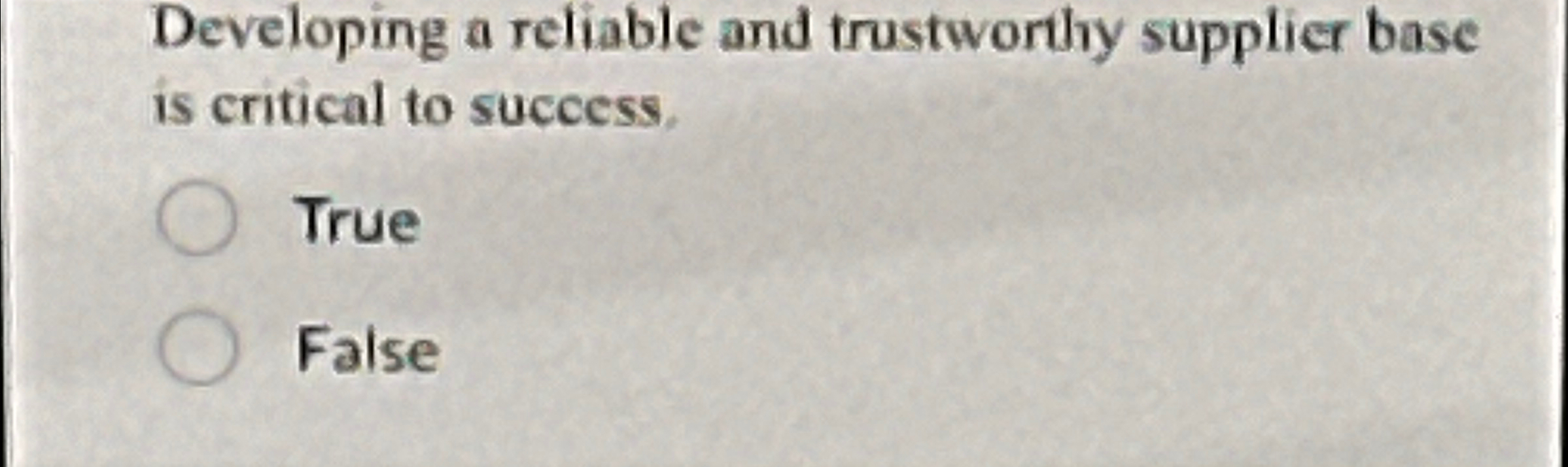 Solved Developing a reliable and trustworthy supplier base | Chegg.com
