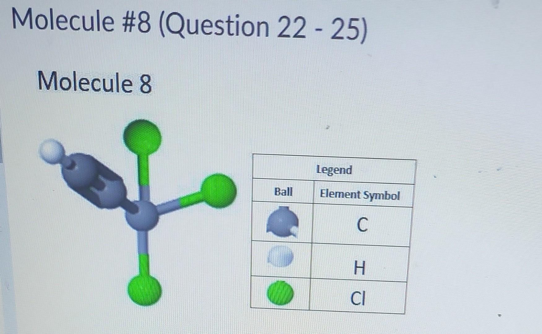 Solved Molecule \#8 (Question 22 - 25) Molecule 8 Based on | Chegg.com