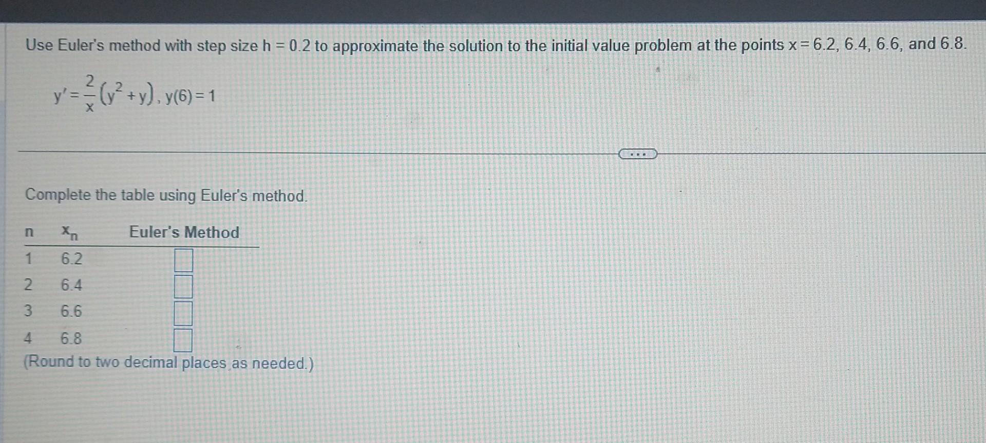Solved Use Euler's method with step size h=0.2 to | Chegg.com