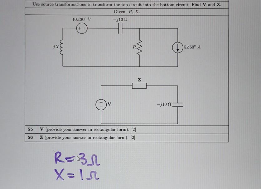 Solved Use source transformations to transform the top | Chegg.com
