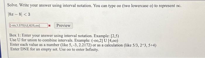 Solved Solve. Write your answer using interval notation. You | Chegg.com