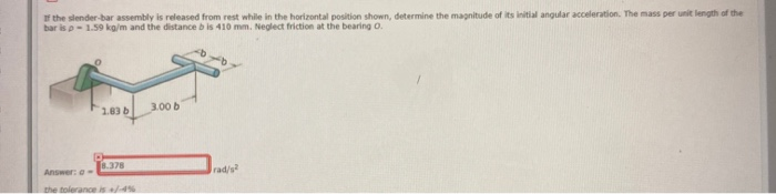 Solved of the slender-bar assembly is released from rest | Chegg.com