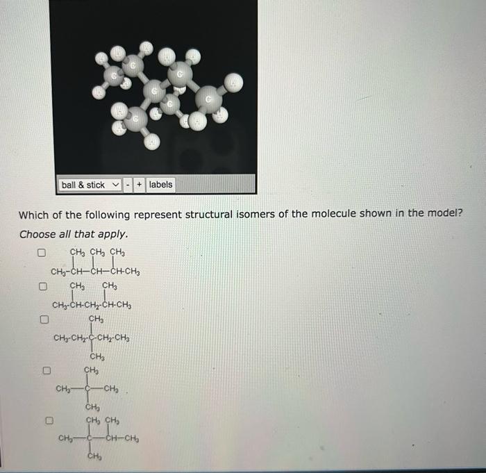 Solved Which of the following represent structural isomers | Chegg.com