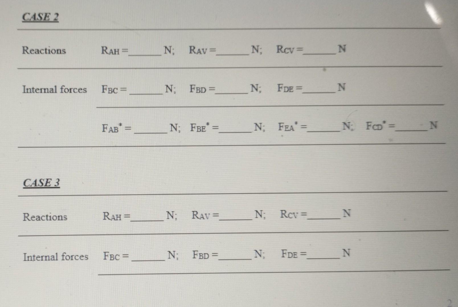 Solve for: Case 1: P=50 N;W=0N Case 2: P=0 N;W≡50 N | Chegg.com