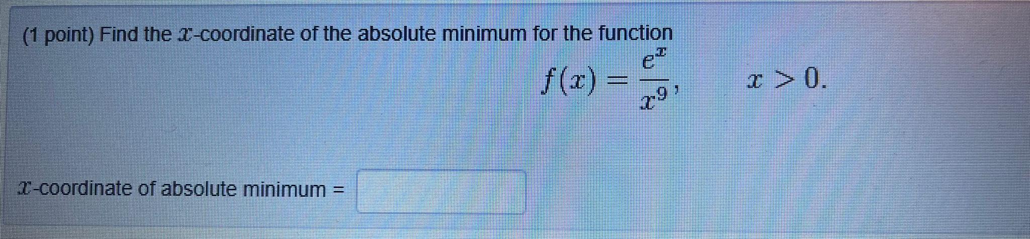 Solved (1 ﻿point) ﻿Find the x-coordinate of the absolute | Chegg.com