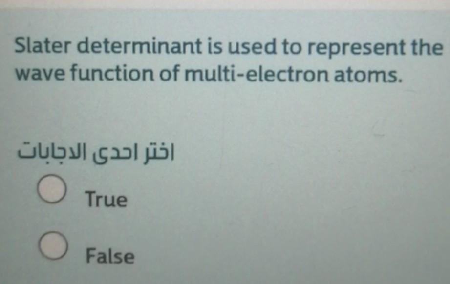 Solved Slater determinant is used to represent the wave | Chegg.com