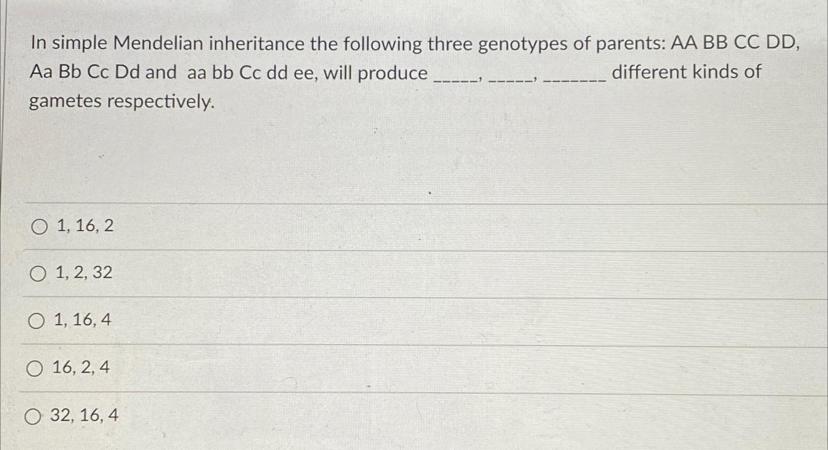 Solved In simple Mendelian inheritance the following three | Chegg.com