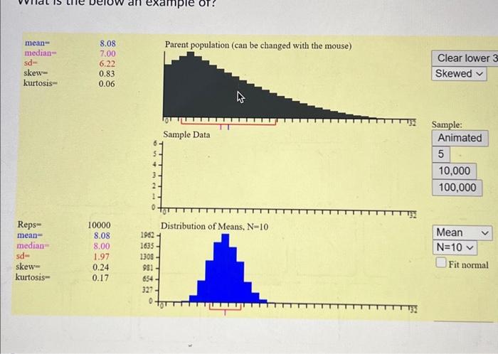 mean= median= sd= skew= kurtosis= Reps= mean= median= | Chegg.com
