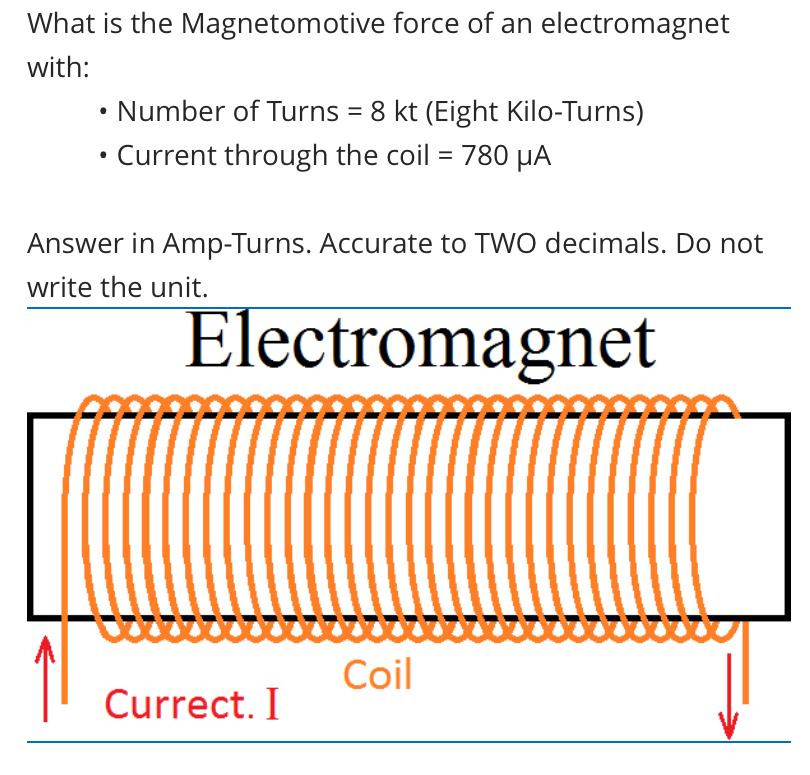 Solved What is the Magnetomotive force of an electromagnet | Chegg.com