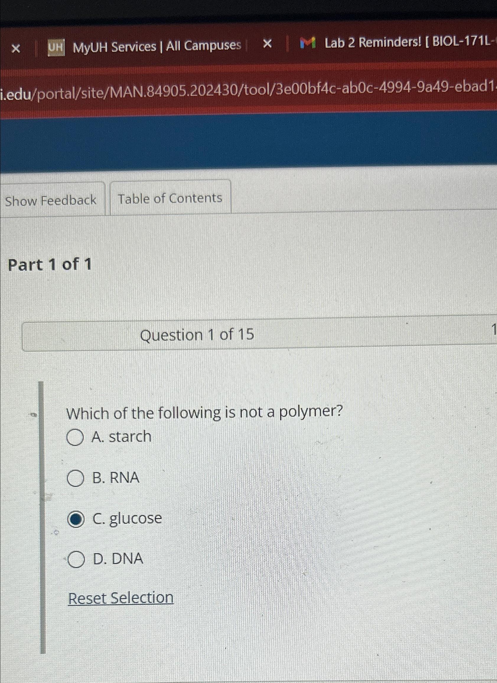 Solved Show FeedbackTable of ContentsPart 1 ﻿of 1Question 1 | Chegg.com