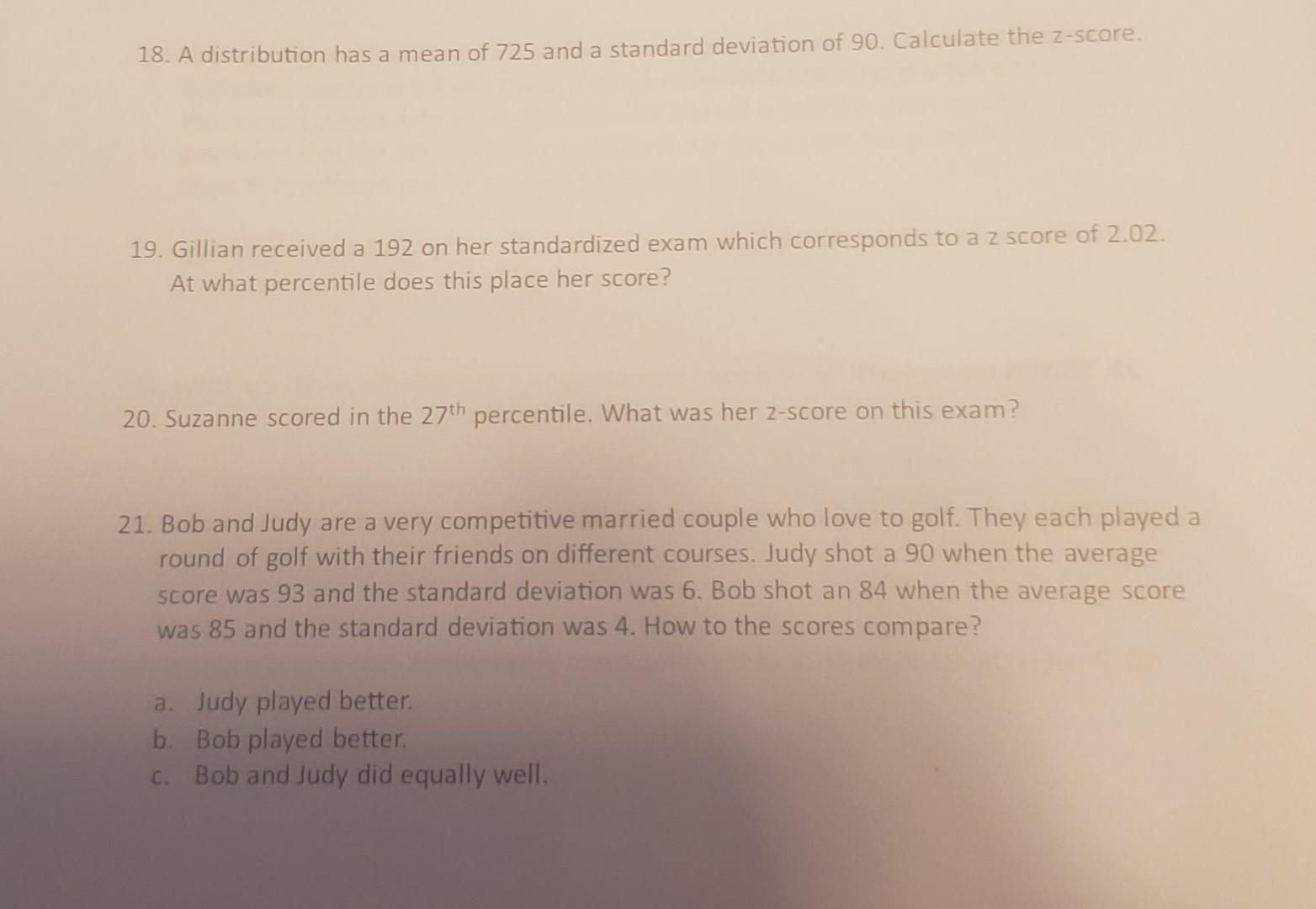 18. A distribution has a mean of 725 and a standard | Chegg.com
