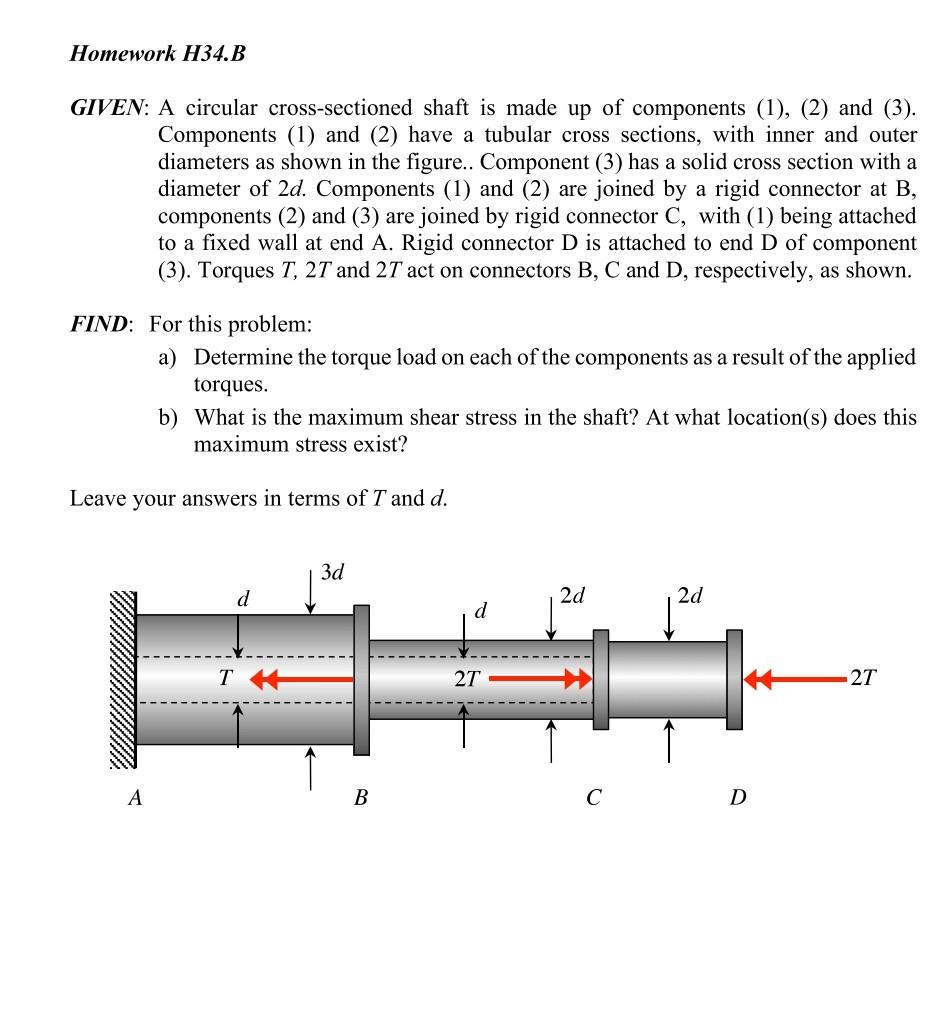 Solved GIVEN: A circular cross-sectioned shaft is made up of | Chegg.com