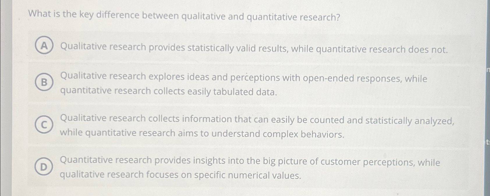 Solved What is the key difference between qualitative and | Chegg.com