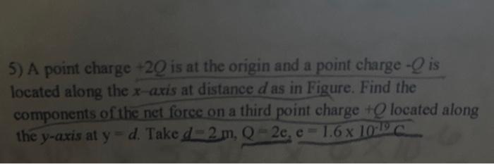 Solved 5) A point charge +2Q is at the origin and a point | Chegg.com