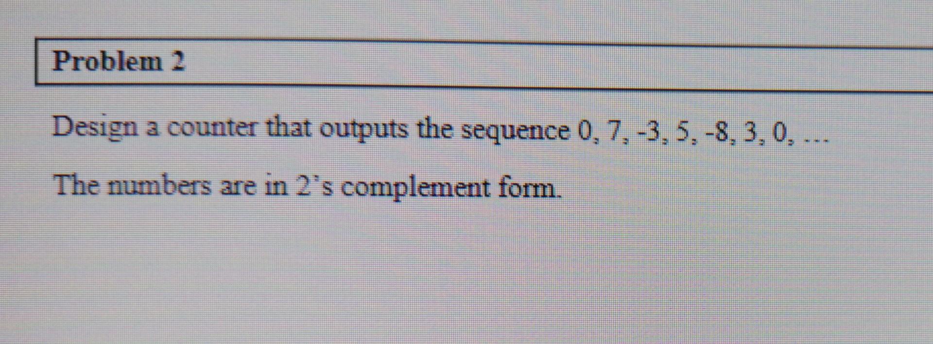 Solved Design a counter that outputs the sequence | Chegg.com