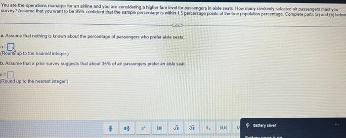 Solved You are the operations manager for an airline and you | Chegg.com