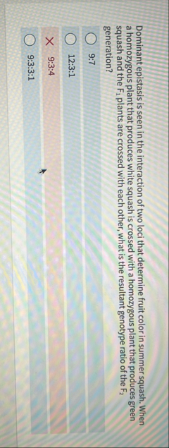 Solved Dominant epistasis is seen in the interaction of two | Chegg.com