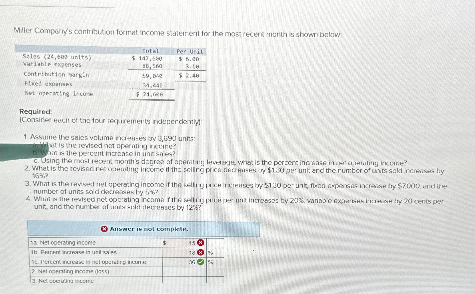 Solved 1. ﻿Assume the sales volume increases by 3,690 | Chegg.com