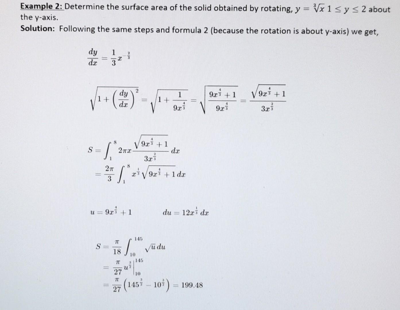 Solved Example 2: Determine the surface area of the solid | Chegg.com