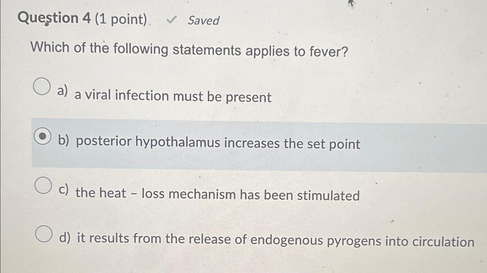 Solved Queștion 4 (1 ﻿point).SavedWhich of the following | Chegg.com