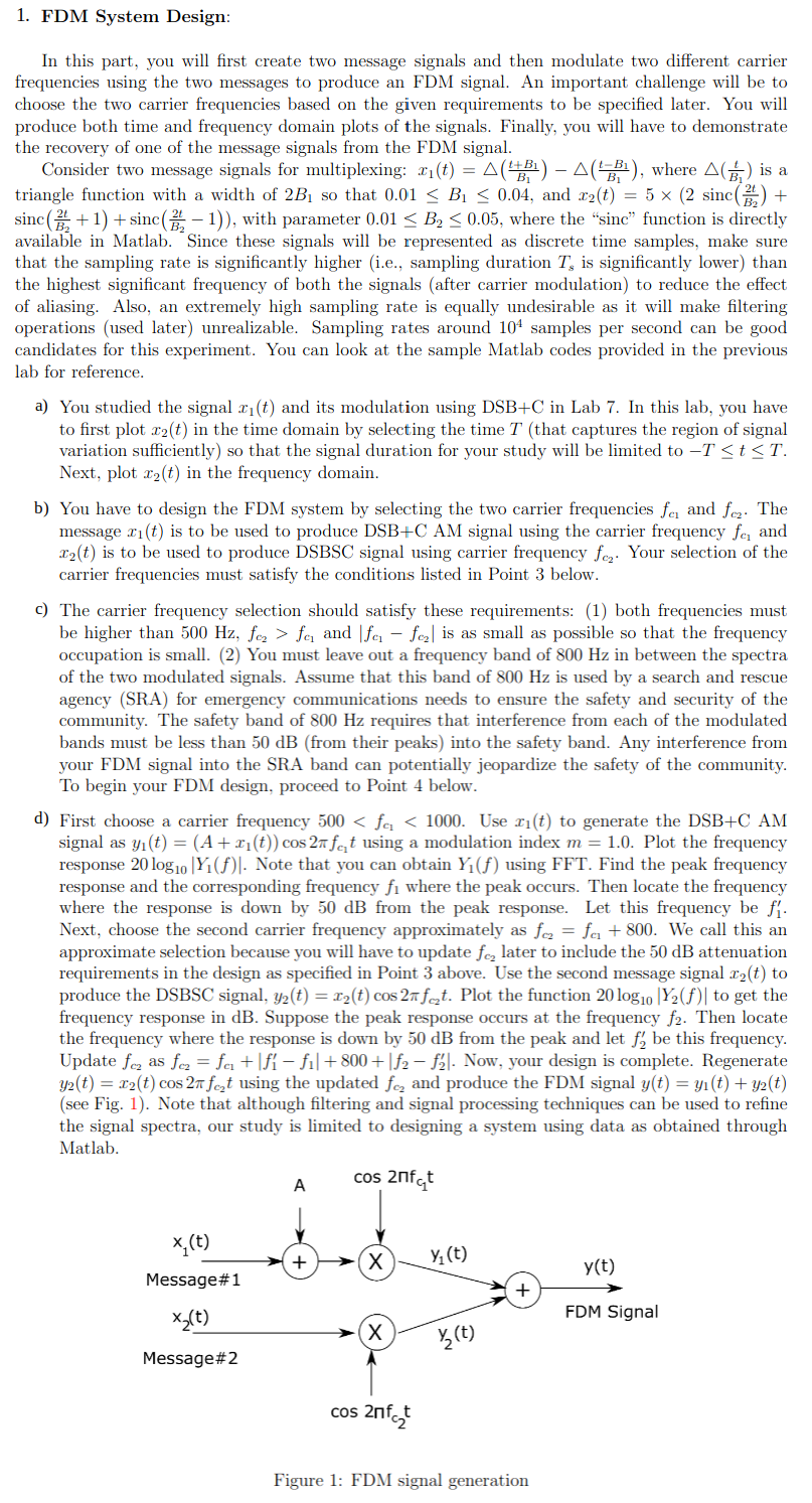 FDM System Design:In this part, you will first create | Chegg.com