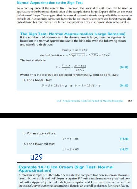 Solved Normal Approximation to the Sign Test As a | Chegg.com