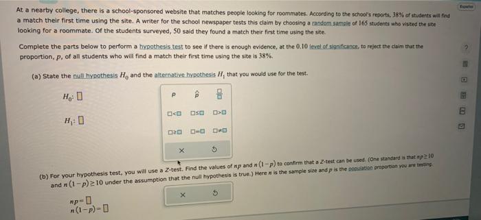 Solved At a nearby college, there is a school-sponsored | Chegg.com