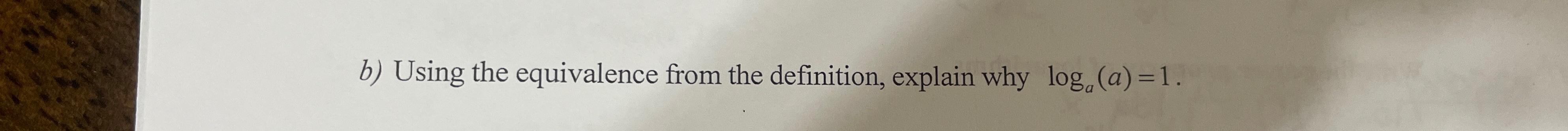 Solved b) ﻿Using the equivalence from the definition, | Chegg.com