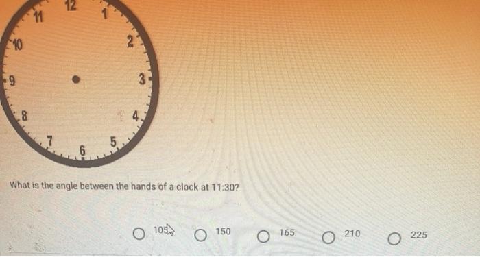 Solved What is the angle between the hands of a clock at | Chegg.com