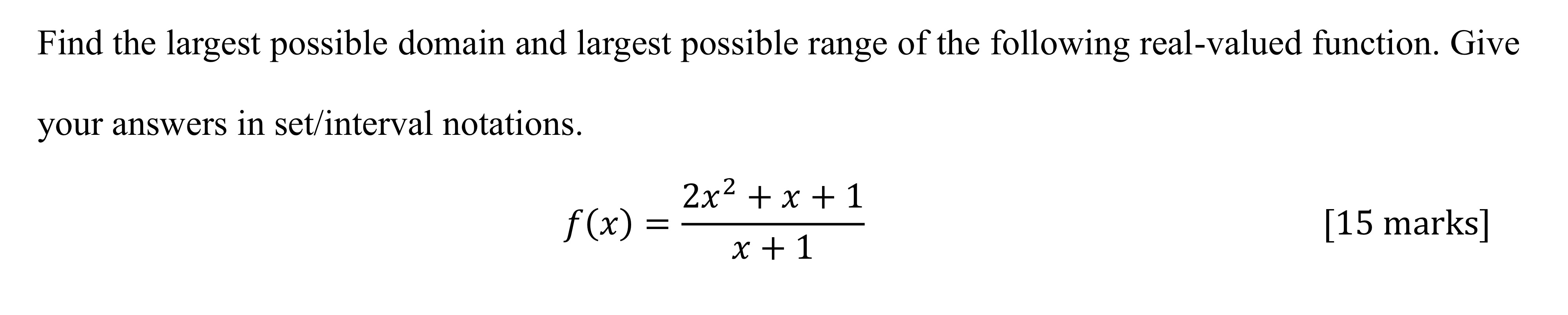 Solved Find the largest possible domain and largest possible | Chegg.com
