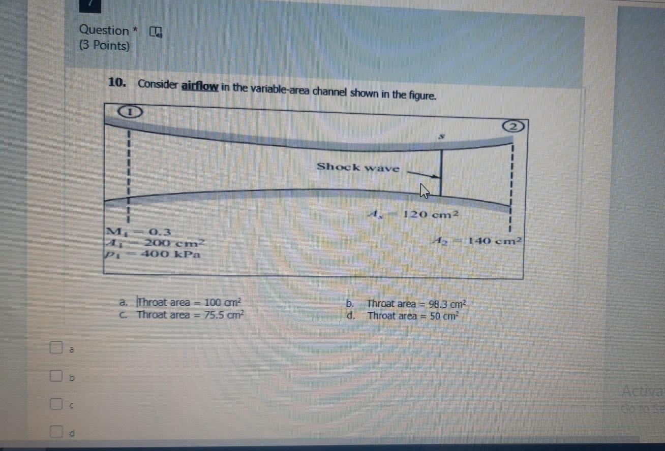 Solved Question * (3 Points) 10. Consider airflow in the | Chegg.com