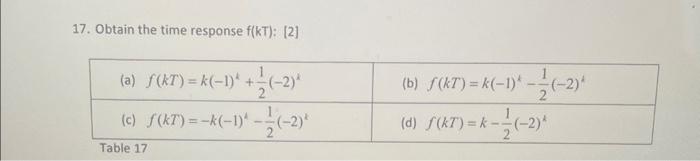 Solved SECTION SIX: For the discrete time transfer function | Chegg.com