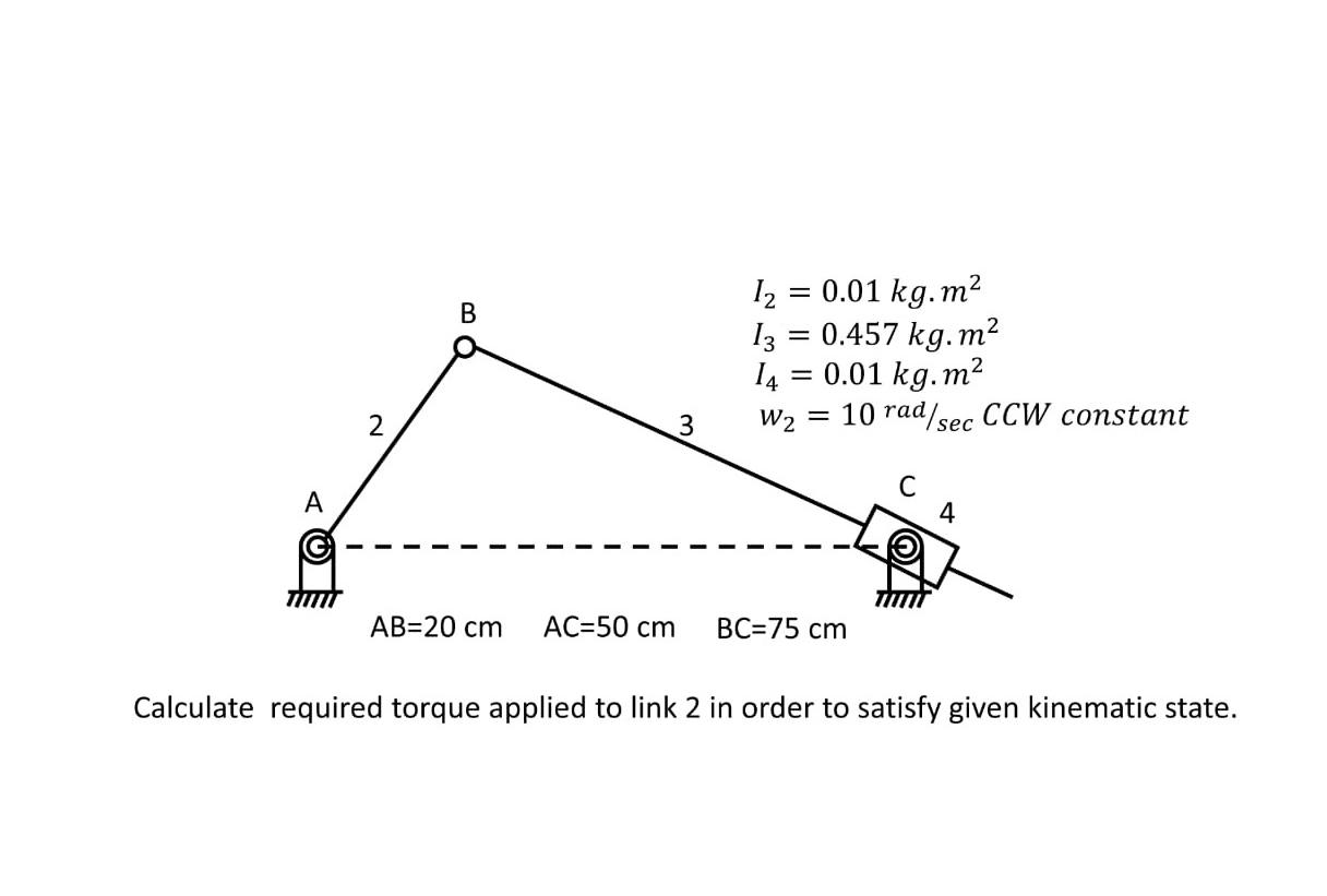 Solved it Calculate required torque applied to link 2 in | Chegg.com