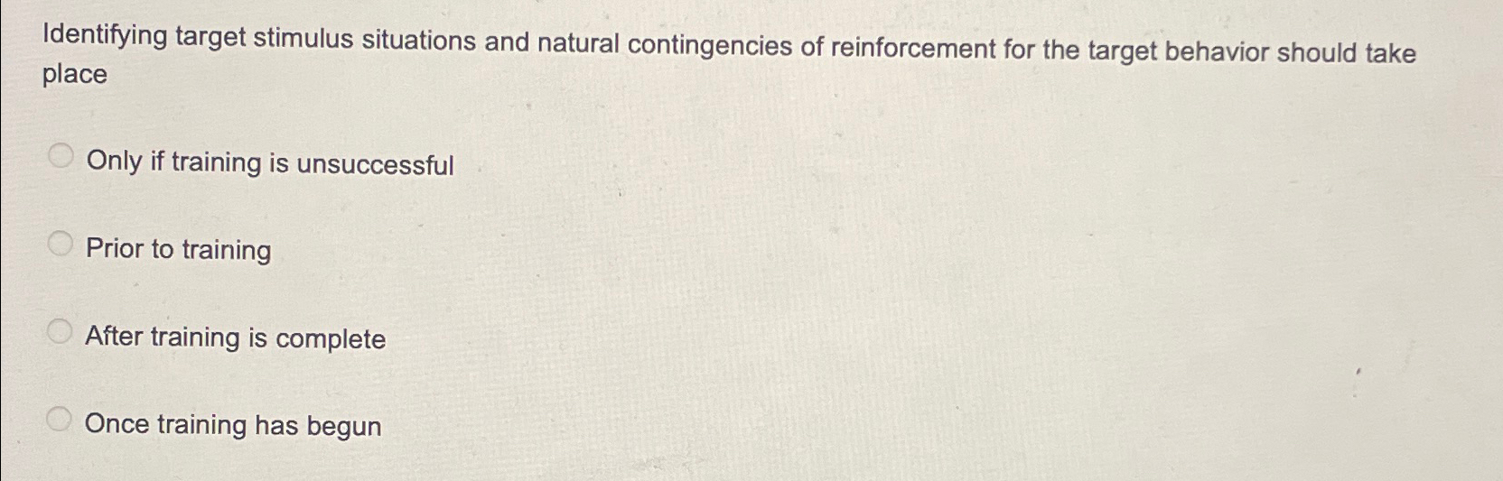 Solved Identifying target stimulus situations and natural | Chegg.com