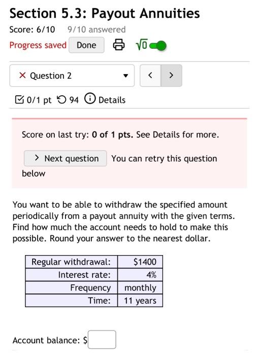 Solved You want to be able to withdraw the specified amount | Chegg.com