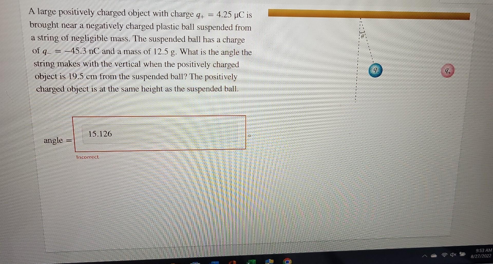 Solved A large positively charged object with charge | Chegg.com