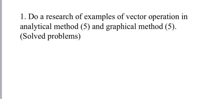 Solved 1. Do a research of examples of vector operation in | Chegg.com