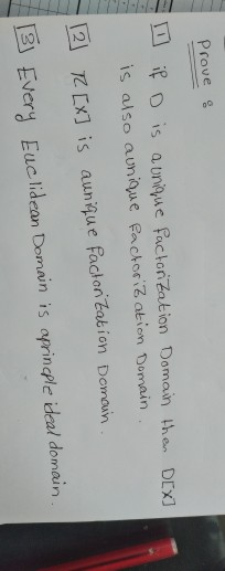 Solved Please prove the following three questions in a clear | Chegg.com