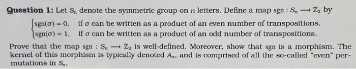 Solved abstract algebraQuestion 1: Let S denote the | Chegg.com