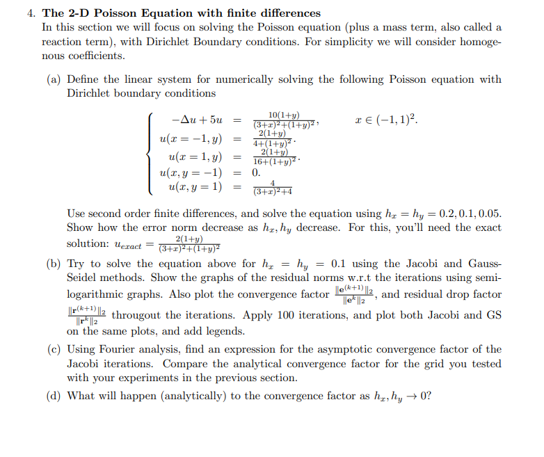 Solved The 2 D Poisson Equation With Finite Differencesin