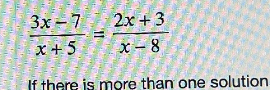 Solved 3x-7x+5=2x+3x-8 | Chegg.com