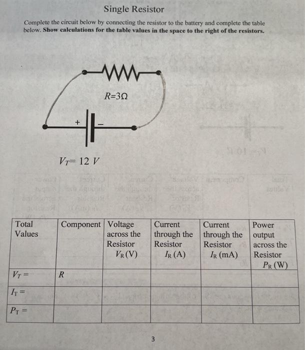 Solved Single Resistor Complete the circuit below by | Chegg.com