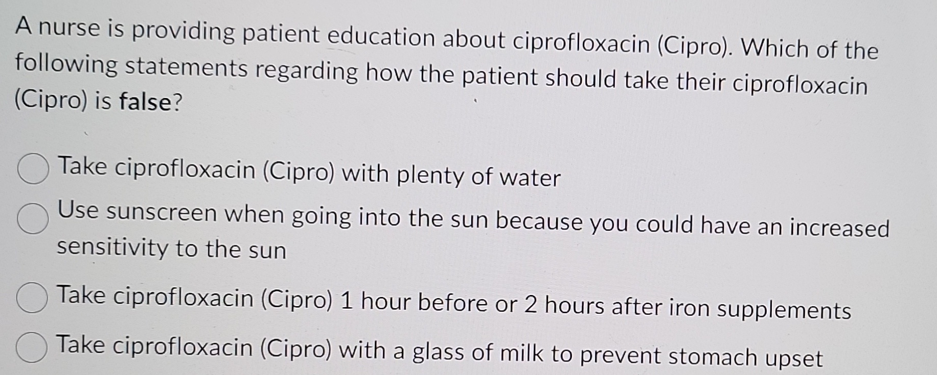 Solved A nurse is providing patient education about | Chegg.com