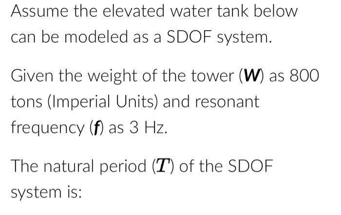 Solved Assume the elevated water tank below can be modeled | Chegg.com