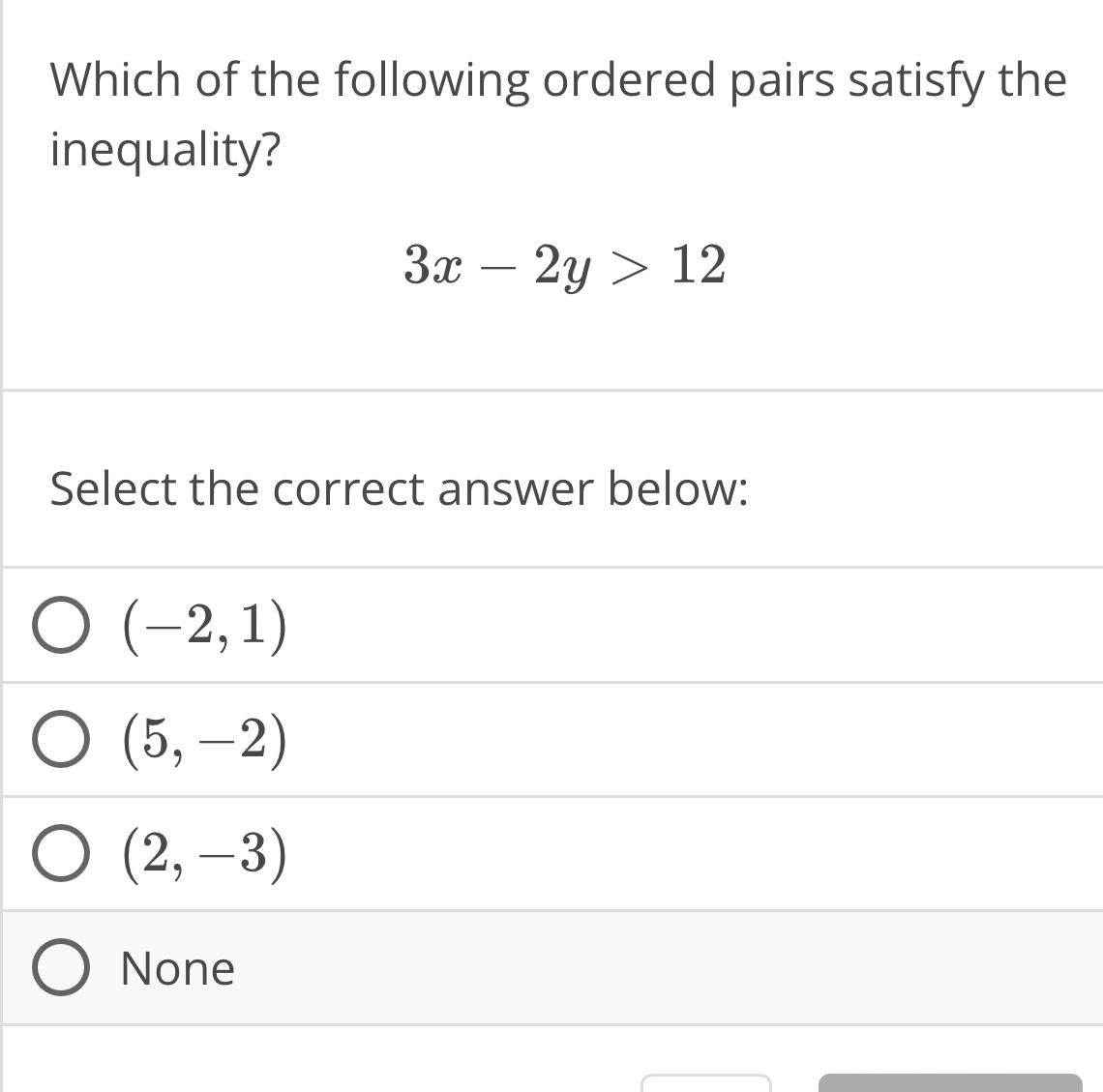 Solved Which of the following ordered pairs satisfy the | Chegg.com